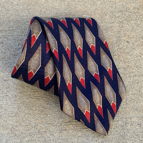 Givenchy | Accessories | Vintage Givenchy Silk Tie Navy Red 4in X 6 ...